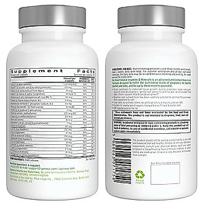 High Absorption Methylated Prenatal Multivitamin, Folate for MTHFR, Clean Label, Gentle Iron, Choline, Natural Calcium & Magnesium, Vegan Vitamins for Pregnancy, 60 Tablets, by Igennus