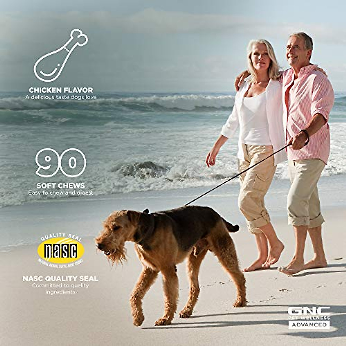 GNC for Pets Advanced Dog Multivitamin Soft Chews | 90 ct Salmon Oil Dog Supplement Immune Booster for Overall Health and Wellness | Chicken Flavor Chewable Dog Multivitamin