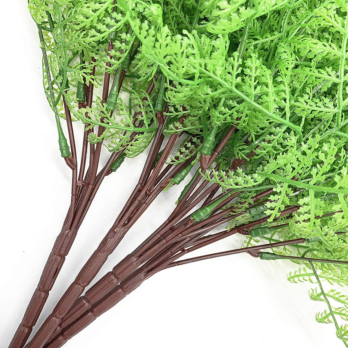 LOVENIMEN Artificial Fern Leaves Plants, Plastic Shrubs Grass Fake Bushes 2pcs, Outdoor Indoor Greenery Home Garden Décor Verandah Planting Filler Table Centerpieces Arrangements DIY Decoration