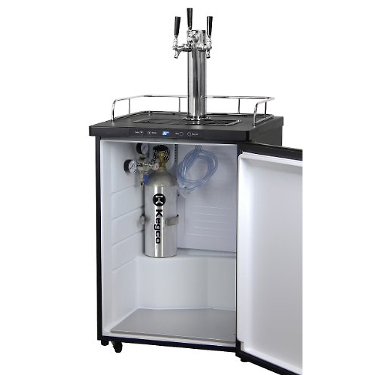 Kegco HBK309B-3 Three Faucet Homebrew Kegerator - Matte Black Cabinet and Door