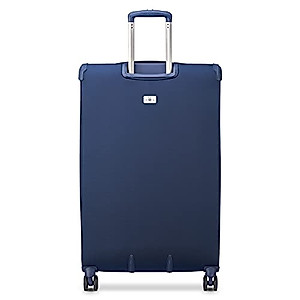 DELSEY Paris Helium DLX Softside Expandable Luggage with Spinner Wheels, Navy Blue, Checked-Large 29 Inch