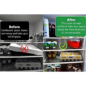 Pizza Storage Container Collapsible | Burguer Holder | With 5 Serving Trays | Improved | Pizza Slice Container | Silicone Collapsible Reusable Microwavable & Dishwasher Safe | Leftover Slice Container
