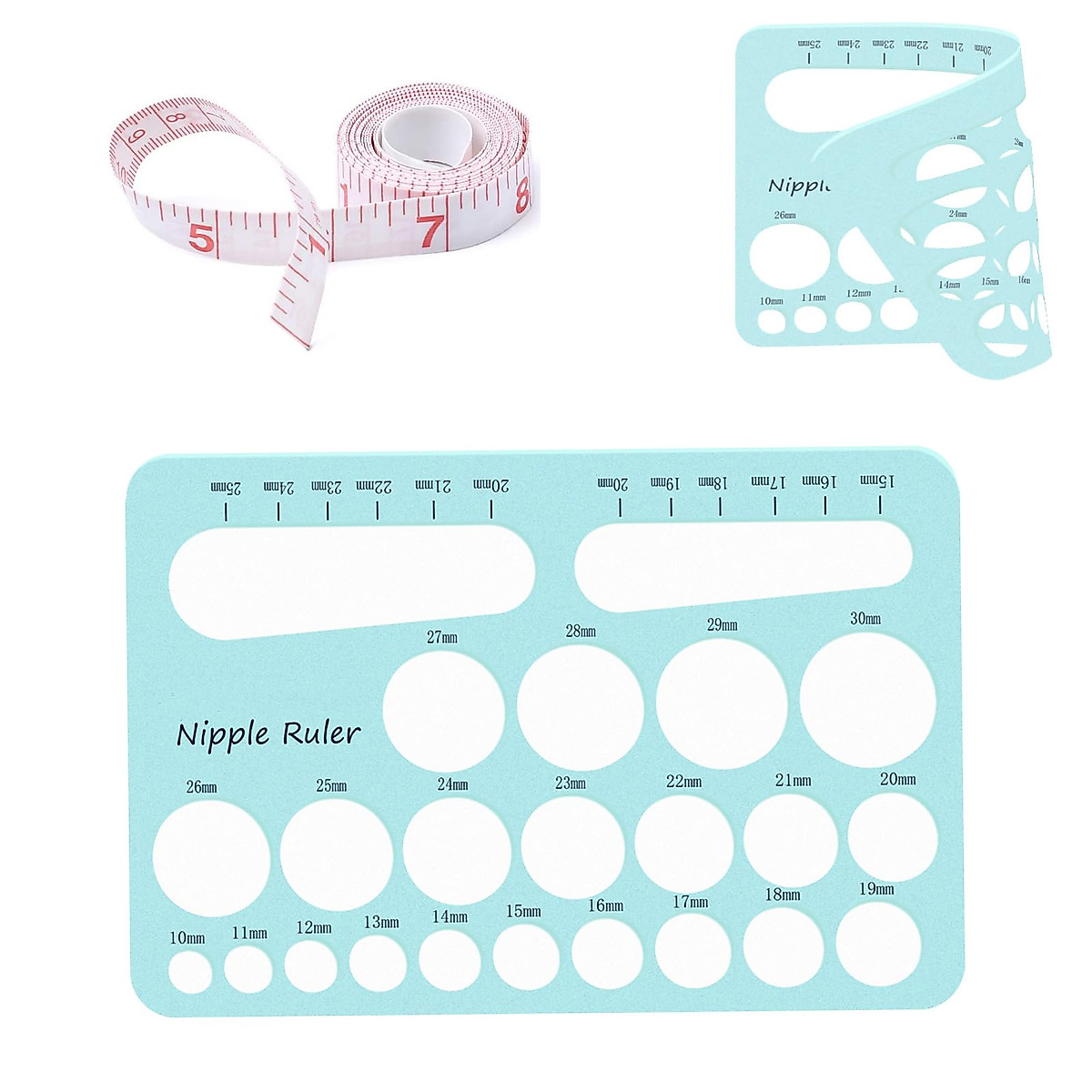 bliblo Nipples Sizer,Silicone Nipple Ruler of Flange Size,Breast Flange Measuring Breast Pump Sizing Tool,Breast Pump Sizing Tool,Nipple Ruler for Flange Sizing (Blue)