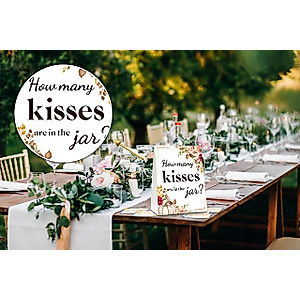 How Many Kisses Are In The Jar Sign, Burgundy Blush Floral Bridal Shower Game, Fall Thanksgiving Pumpkin Baby Shower Sign & Tickets, Wedding,(1 Sign + 50 Guessing Cards),07