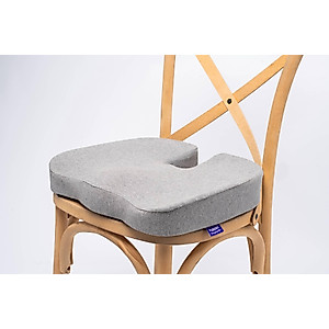 Pubemy Gel Infused High Dense Memory Foam Seat Cushions for Office Chair, Car, Wheelchair-Coccyx Seat Cushion for Tailbone Pain Pressure Relief (Light Grey)