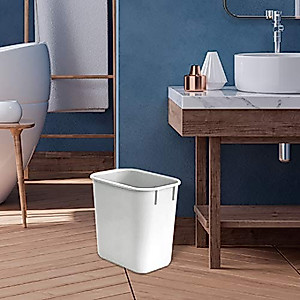 Acrimet Wastebasket Bin 13QT (Plastic) (White Color) (Set of 4)