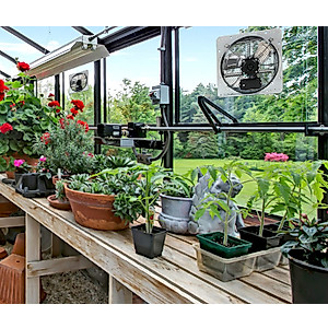 JPOWER 12 Inch Exhaust Fan Wall Mounted,Automatic Aluminum Shutter,Vent Fan High Speed 1800CFM For Garages And Shops,Greenhouse,Attic Ventilation,Upgraded Version