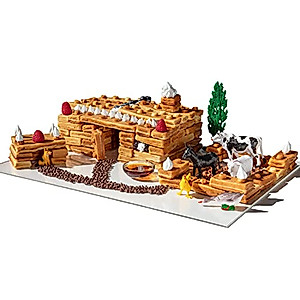 Building Brick Electric Waffle Maker- Cook Fun, Buildable Waffles, Pancakes in Minutes - Build Houses, Cars & More Out of Stackable Waffles- Bite Sized Easy to Hold, Nonstick Iron, Kids Breakfast Gift