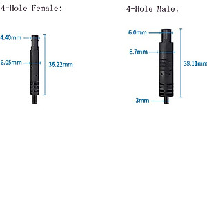 4 Pin Reversing Camera Extension Cable, 4 Pin Male to Female Rear View Video Cable Suitable, for Driving Recorder Backup Camera Cable ( 3FT/1M )