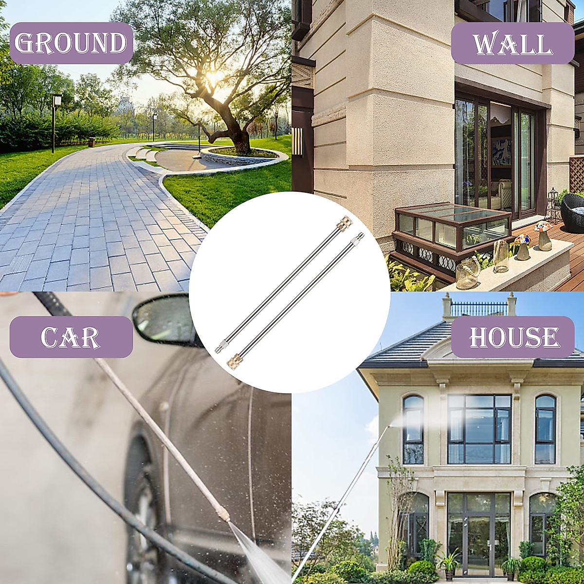 JOEJET Power Washer Extension Wand, 1/4" Pressure Washer Quick Connect Fittings