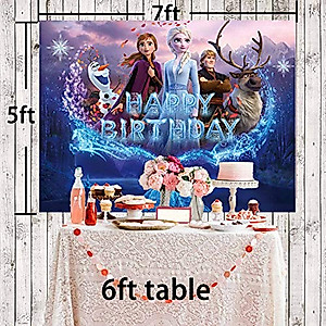 Frozen Backdrop 1st Birthday Backdrop Baby Shower for Girl Elsa Princess Party Supplies Banner Background Photography Ice Castle