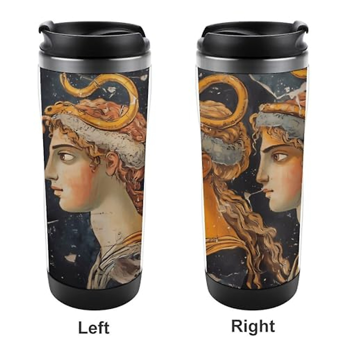 Ancient Greek Art Drcor Travel Coffee Mug Reusable Insulated Drinking Cup with Lid for Home Outdoor Works 13 Oz
