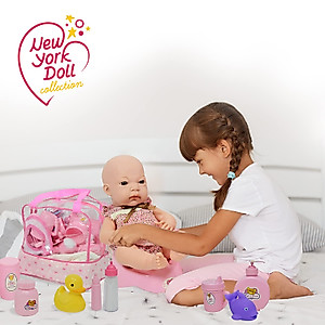 The New York Doll Collection Baby Doll Feeding & Caring Accessory Set in Zippered Carrying Case