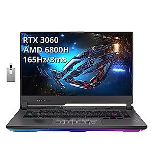 ASUS ROG Strix G15 15.6” 165Hz WQHD Gaming Laptop, AMD Ryzen7 6800H, 64GB DDR5 RAM, 2TB SSD, NVIDIA GeForce RTX 3060, RGB KB, Thermal Grizzly Cooling, VR-Ready, Gray, Win 11 Pro, 32GB USB Card