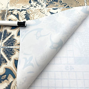 Yifely Classic Blue Shelving Paper Self-Adhesive Drawer Liner Waterproof Redo Shelf Dividers Lockable Box 17.7 Inch by 9.8 Feet