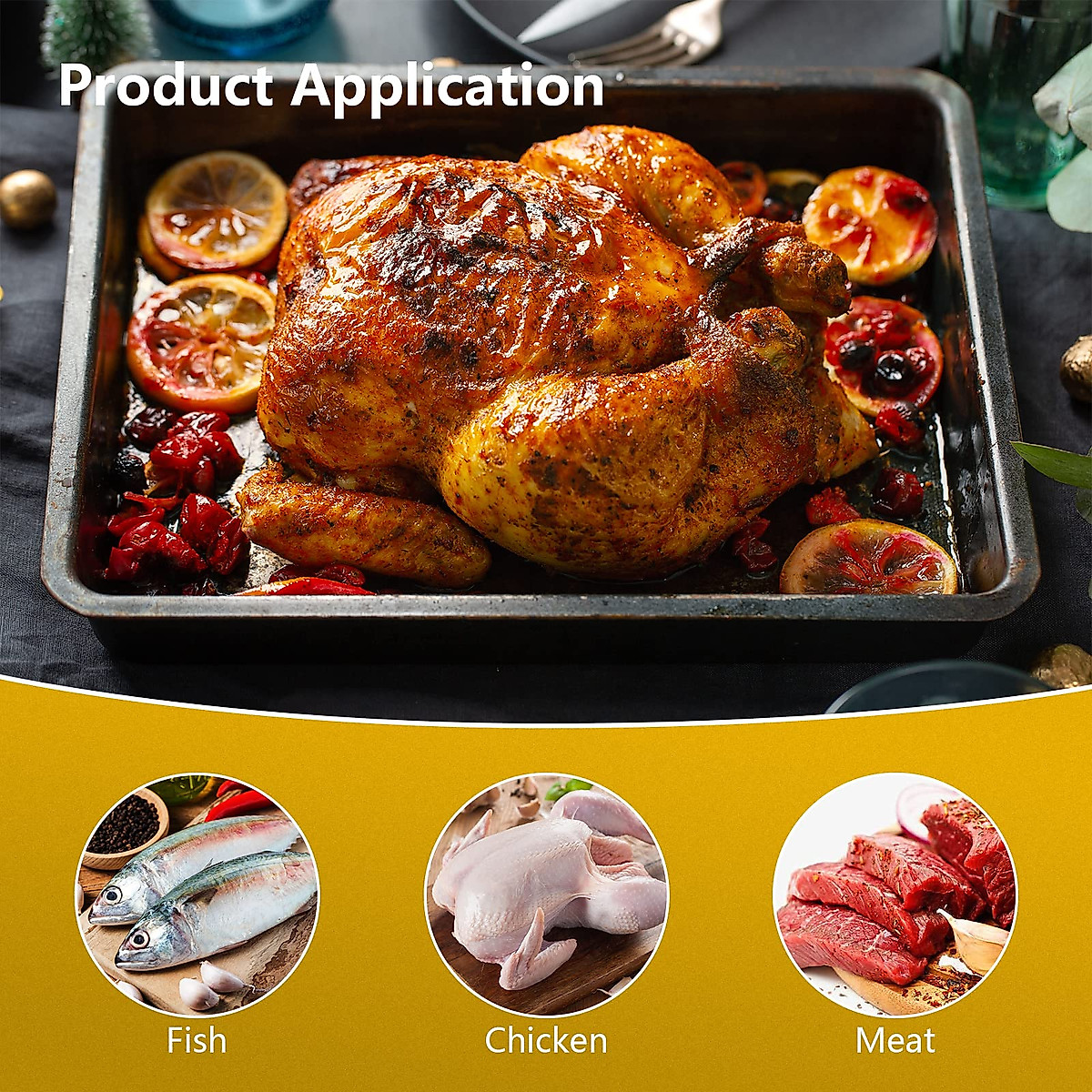 FXTNKYY Stainless Steel Air Fryer Basket for Oven,Air Fryer Basket Set with 50 PCS Parchment Paper,Air Fryer Pan with Crisper Tray and Pan