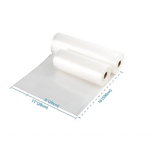 Vacuum Sealer Bags Rolls 8"x20'(3Rolls) and 11"x20' (3Rolls) 6 pack BPA Free Commercial Grade Heavy Duty Sealer Bags for Storage, Meal Preparation