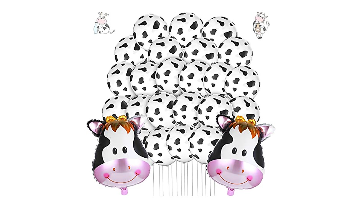 Cow Balloons Set - 26 Pieces for Farm & Western Party Decor