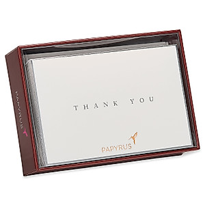 Papyrus Thank You Cards with Envelopes, Silver Border (16-Count)