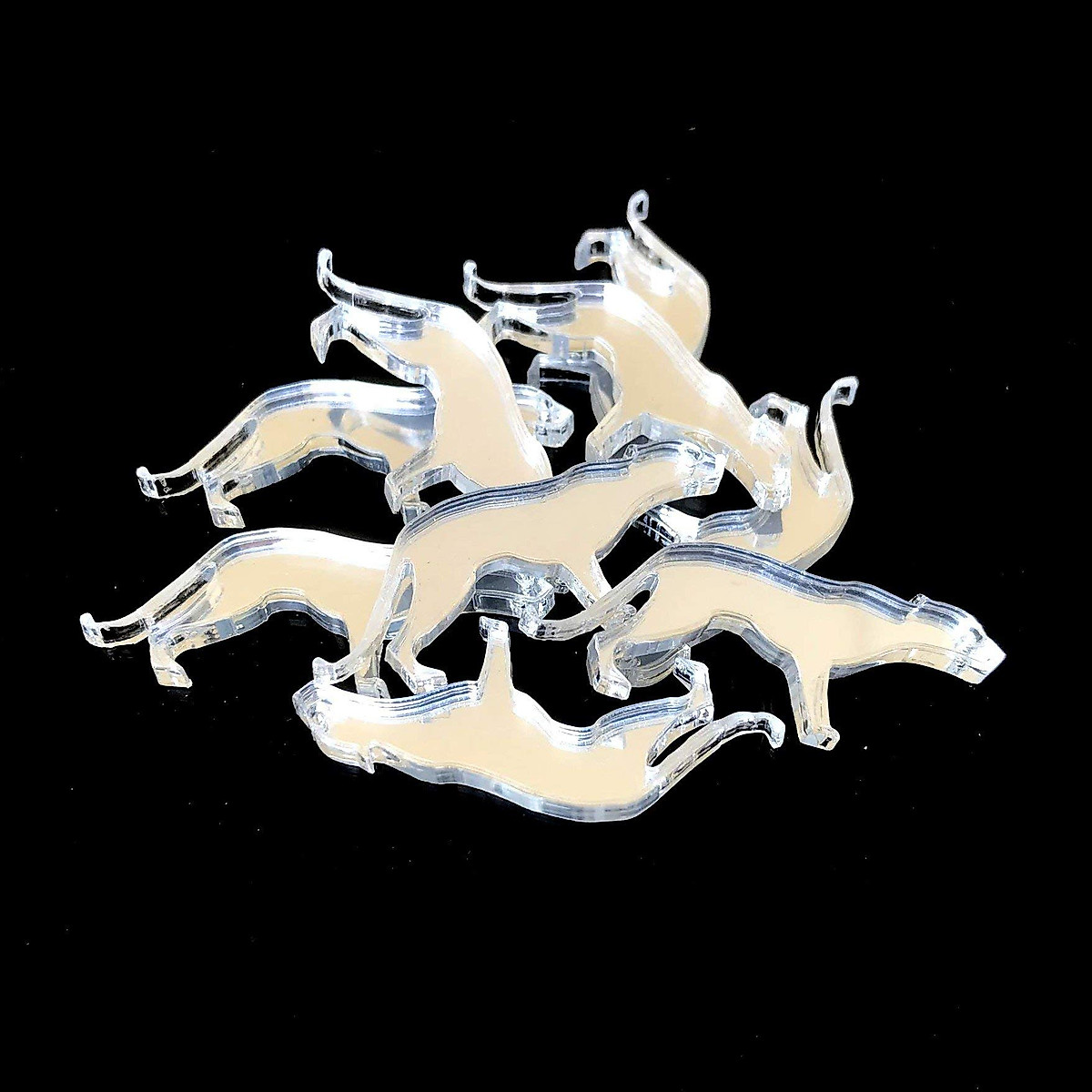 Super Cool Creations Jaguar Shaped Crafting Mirrors, Set of 10, Many Colours, Shatterproof Acrylic, Duck Egg Blue, Pack of 20 x 2cm