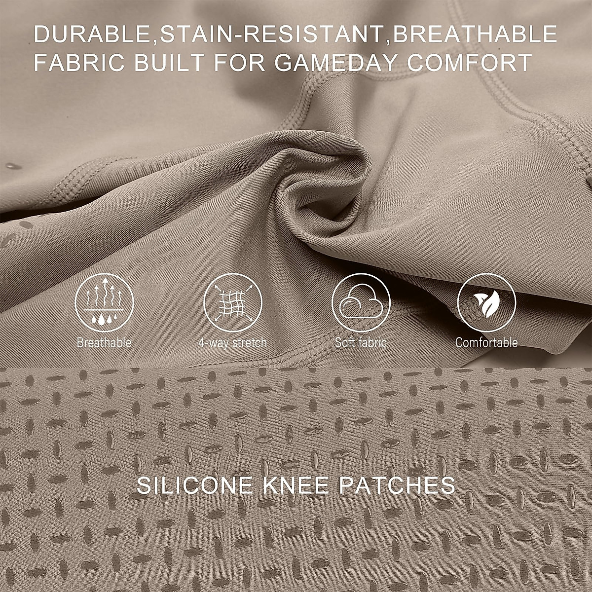 Women Equestrian Breeches Riding Tights Pockets,Women Training Breeches Pants with Silicone （Khaki,3XL）