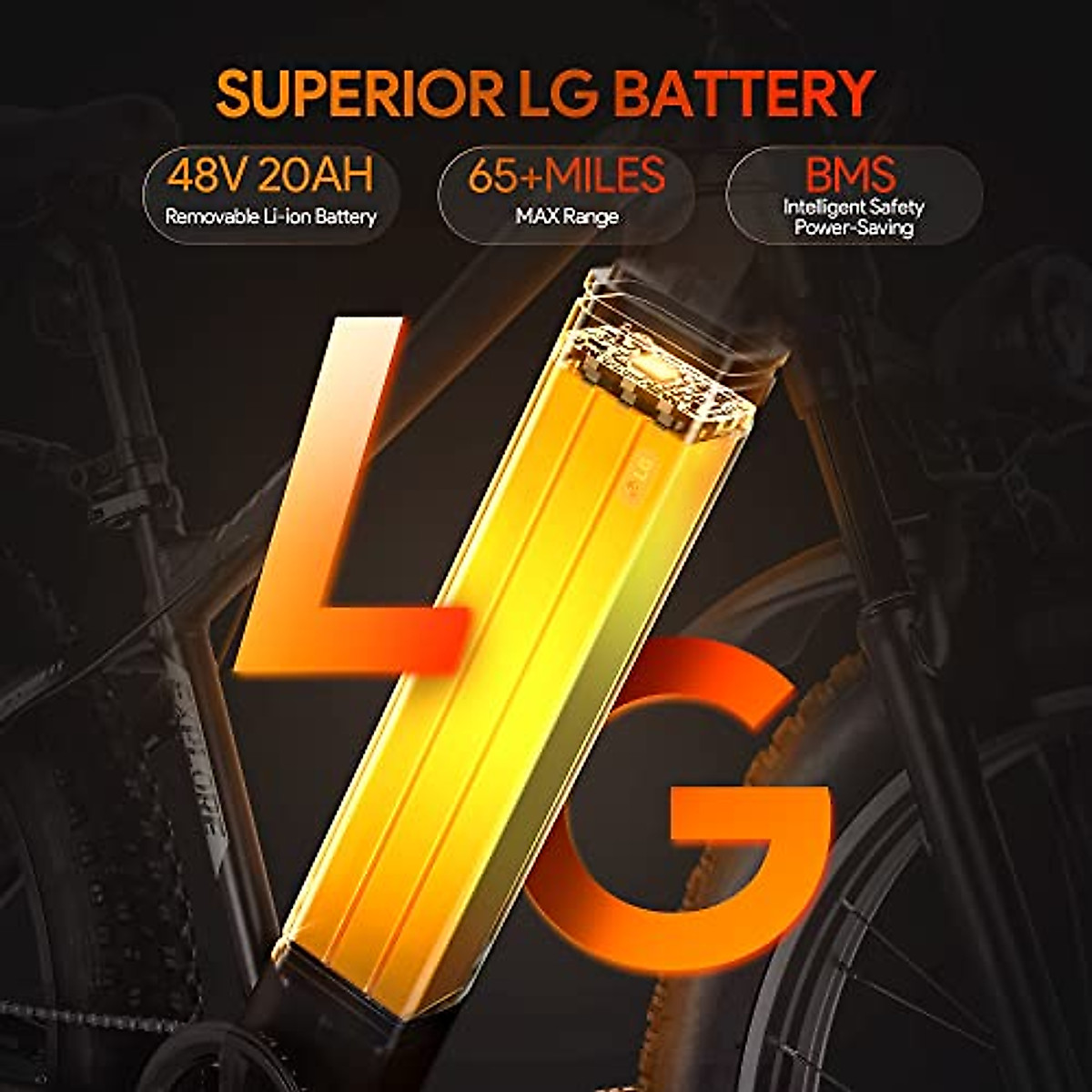 Osoeri 26&#039;&#039; x 4&#039;&#039; Fat Tire Electric Bike for Adults, 65Miles Range 48V 20Ah LG Cells Battery Ebike, 750W Brushless Motor 28MPH Shimano 7-Speed Electric Bicycle, Lockable Suspension Fork, Black