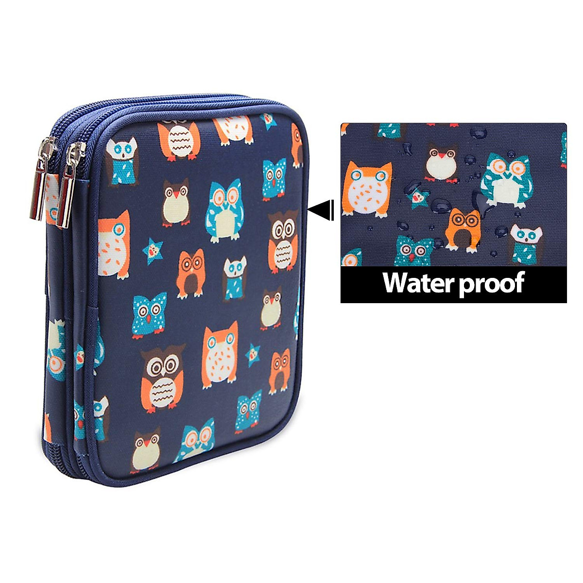 Teamoy Crochet Hooks Case, Aluminum Crochet Hooks Storage Bag for Crochet Kits and Knitting Accessories,Perfect for Beginners and Experienced Crochet Lovers, Owls (Bag Only)