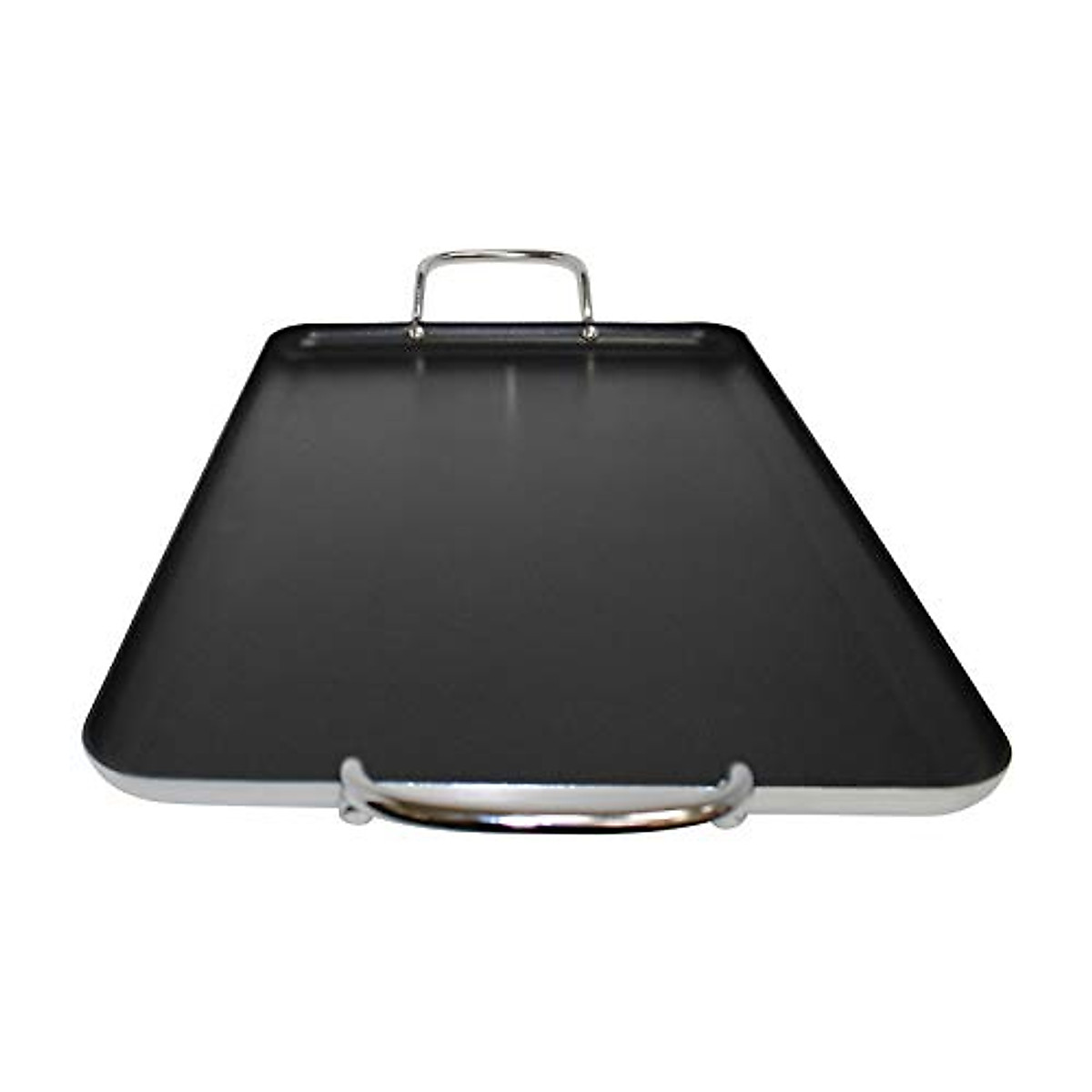 Imusa USA Nonstick Stovetop Double Burner Griddle with Metal Handles, 17-Inch, Black