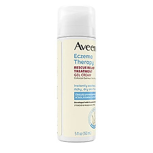 Aveeno Eczema Therapy Rescue Relief Treatment Gel Cream with Colloidal Oatmeal Skin Protectant, Instantly Soothes & Cools Itchy Dry Skin Flare-Ups, Steroid & Fragrance Free, 5.0 fl. oz