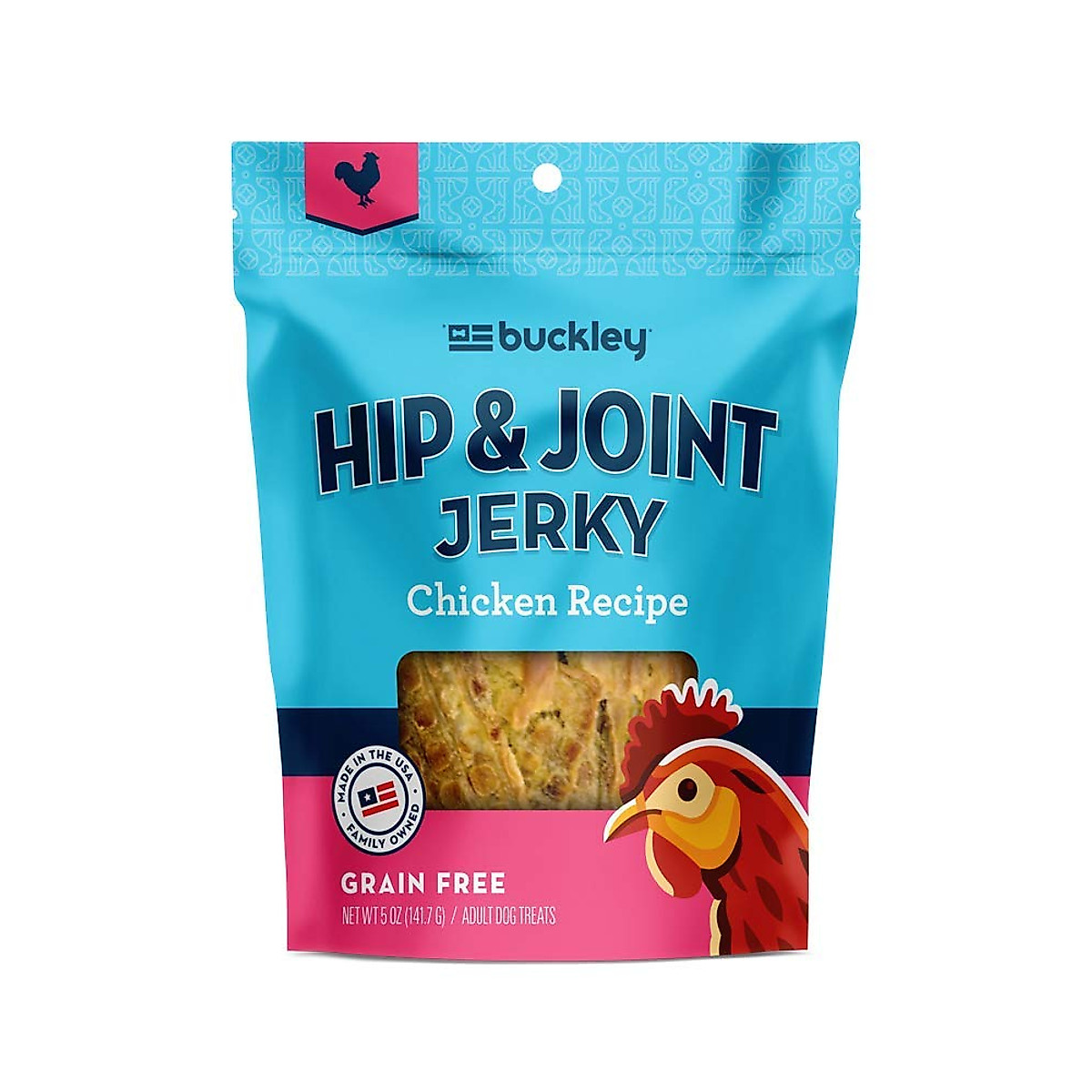 Buckley Functional Healthy Hip And Joint Dog Jerky Treats, Chicken, 5 Ounce(Packaging May Vary)