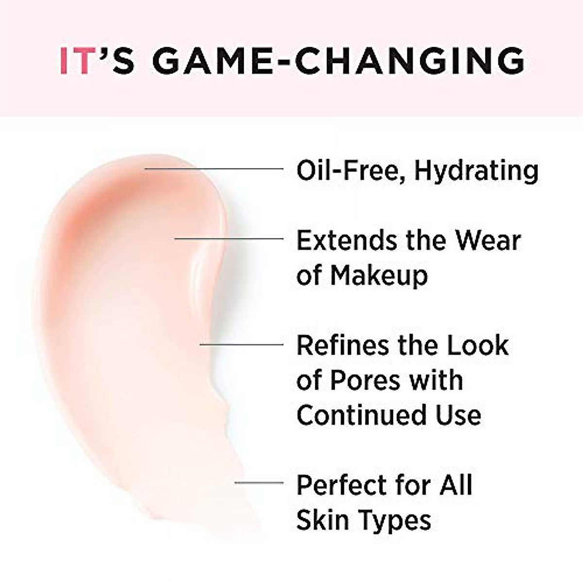 IT Cosmetics Your Skin But Better Makeup Primer+ - Extends Makeup Wear, Hydrates Skin, Refines the Look of Pores - With Glycerin, Bark Extract & Ginger Root Extract - Oil-Free Formula