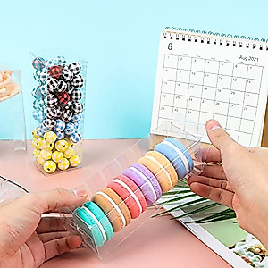 100 PCS Clear PET Plastic Storage Boxes Transparent Present Box Empty Containers Rectangle Cube Candy Chocolate Cookies Treat Boxes for Christmas,Wedding,Party,Baby Shower, 2 x 2 x 6 inch