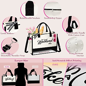 QLOVEA Mothers Day Gifts, Best Mom Ever Gift from Daughter Son Kids, Personalized Canvas Mom Tote for Mom Birthday Gifts, Christmas, Mom to Be, New Mom, Hospital, Stepmother, Ideal for Beach, Travel