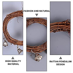 Balacoo Parakeet Decorated Garland Parrot Bird Perches Parrot Rattan Twig Bungee Bird Toy with Bell Wreath Swing Perch Hanging Climbing Chews Toy Garden Porch Wind Chime Climbing Toys Climbing Toys