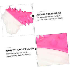 BESPORTBLE 3pcs Pet Teething Toys Dog Play Toy Bone Toy Puppy Teething Bones Dog Dental Toy Dog Cat Biting Toy Dog Molar Toy Pet Biting Toy Pet for Puppies The Chew Pink