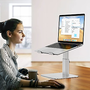 BESIGN LSX6N Laptop Stand, Ergonomic Adjustable Notebook Riser Holder, Computer Stand Compatible with Air, Pro, Dell, HP, Lenovo More 10-15.6" Laptops, Silver