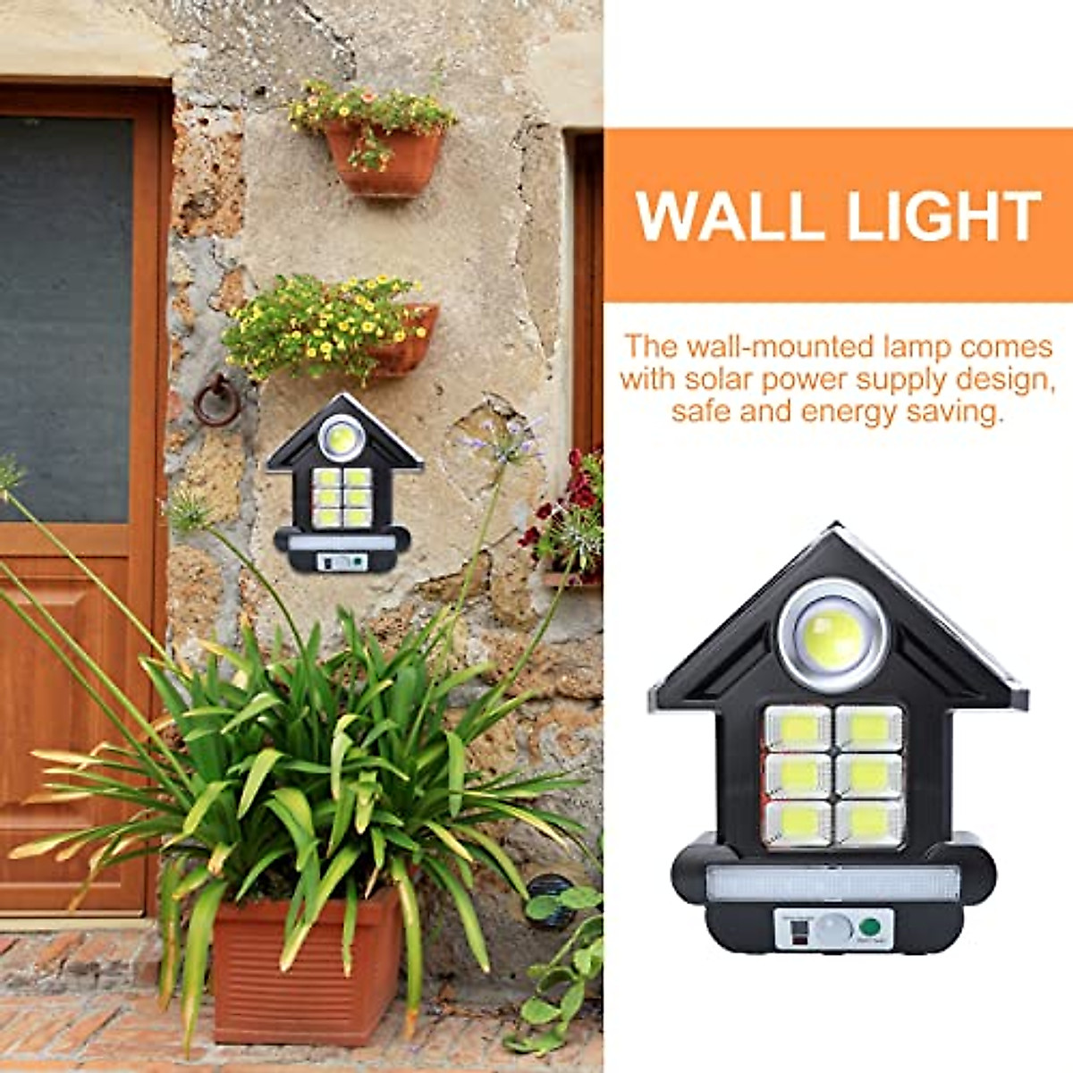ibasenice 1 Set of Solar Sensor Wall Lamp Outdoor Street Garden Lighting Lamp for Home