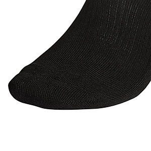 adidas Men's Athletic Cushioned Quarter Socks (with Arch Compression for a Secure fit (6-Pair), Black/Aluminum 2, X-Large