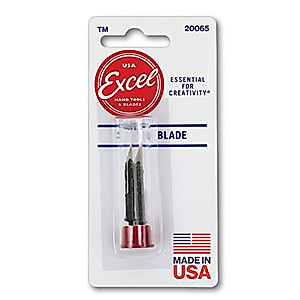 Excel Blades #65 Pen Knife Replacement Blades, Compatible with K47 Executive Retractable Hobby Knife, Set of 6 Blades for Craft Knife, Made in the USA, Cutting, Scoring, Trimming and More