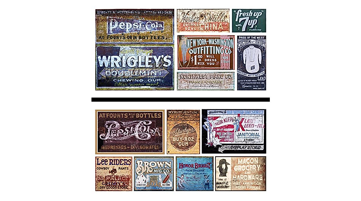 N Scale Ghost Sign Decals 1:160 - Realistic Weathered Signage for Model ...