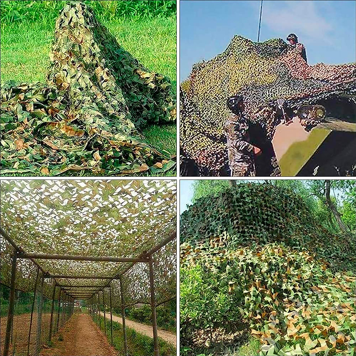 Hunting Military Camouflage Nets Woodland Army Training Camo Netting Car Covers Tent Shade Camping Sun Shelter (Black, 1.5x4M)