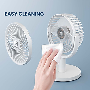 4 Speeds Strong Desk Fan with Elegant Apperance, Personal Portable Mini USB Fan, Quiet, 310 Degree Rotation, Detachable, Easy to Clean, Lightweight, 4 inch, for Bedroom, Desk, Home… B08QTX4K7L