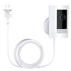 for Ring Stick Up Camera Plug in Cord Power Adapter for Ring Up Cam Battery 3rd / 2nd Gen, Spotlight Cam Battery, 26FT Waterproof Outdoor Charger Cable with 35pcs Fixed Clips, Continuously Charge