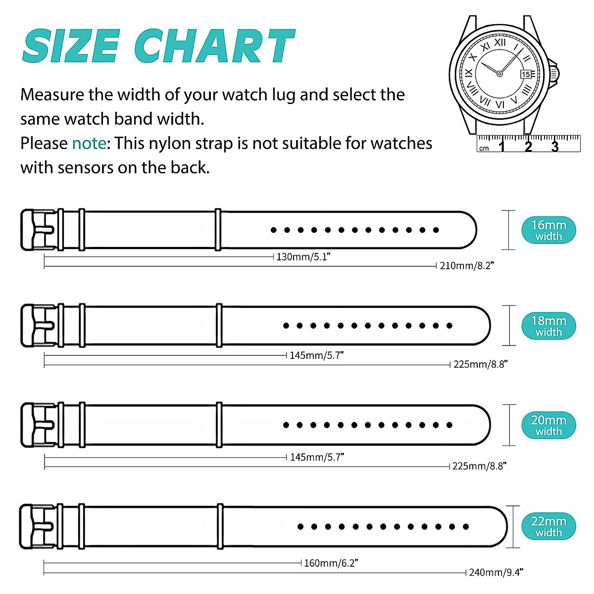 Ritche Christmas Gift 18mm Nylon Straps Nylon Watch Bands Compatible with Timex Expedition Watch for Men Women (4 Packs), White Elephant Gifts, Stocking Stuffers for Men