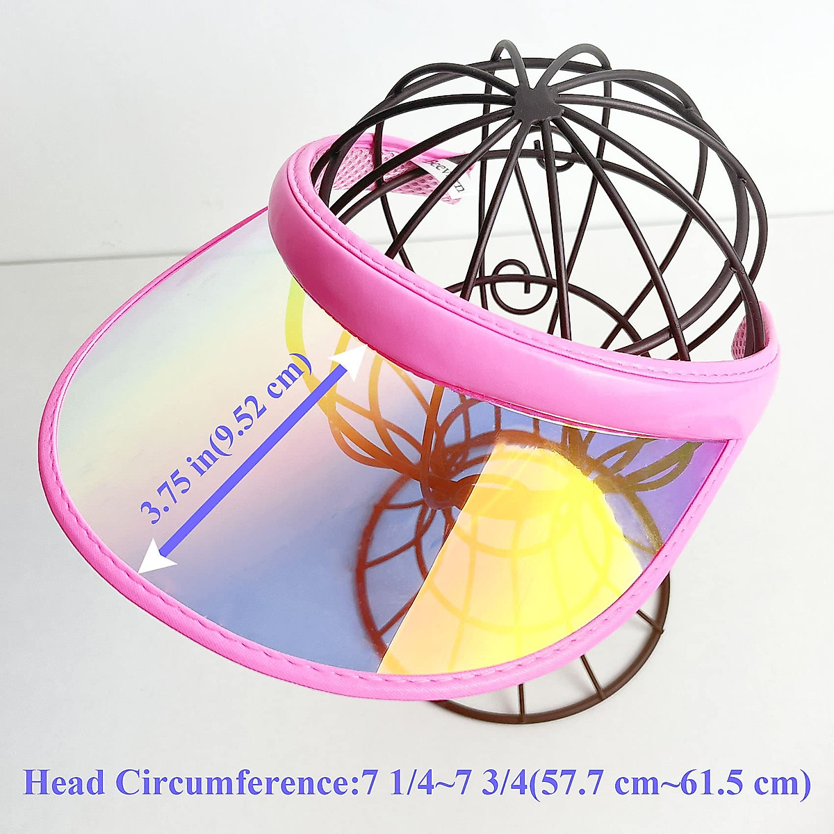 2 Pack Sun Visors Hat Women Colored Sport Cap Clip-On Ladies Tennis Golf Running Caps (Iridescent Pink)