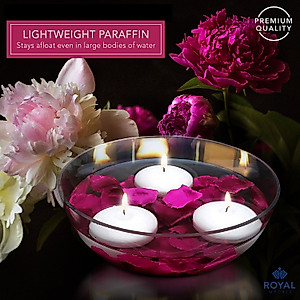 Royal Imports 10 Hour Floating Candles, 3” White Unscented Dripless Wax Discs, for Cylinder Vases, Centerpieces at Wedding, Party, Pool, Holiday (12 Set)