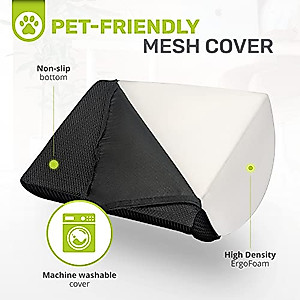 ErgoFoam Foot Rest Under Desk (Mesh) - Premium Under Desk Footrest - Desk Foot Rest for Lumbar, Back, Knee Pain - Foot Stool Rocker (Black)