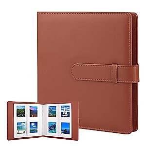 256 Pockets Photo Album for Fujifilm Instax Mini 11 12 9 7+ 40 Evo Liplay 90 8 Instant Camera/Mini Link SP-1 Printer, Photo Album for Polaroid Zink 2x3" Photo/Mint Zip Instant Camera Printer (brwon)