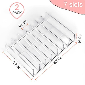 Vowcarol Eyeshadow Palette Organizer, Acrylic 7-Section Divided Makeup Palette Organizer Holder - Clear 2 Pack