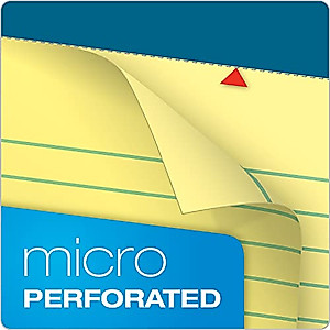 TOPS Docket Writing Pads, 8-1/2" x 11-3/4", Canary Paper, Legal Rule, 2-Hole Punched Top, 50 Sheets, 12 Pack (63420)